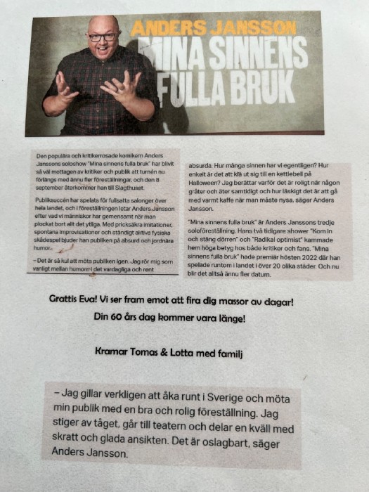Anders Jansson - Mina sinnens fulla bruk :: Evas resetips